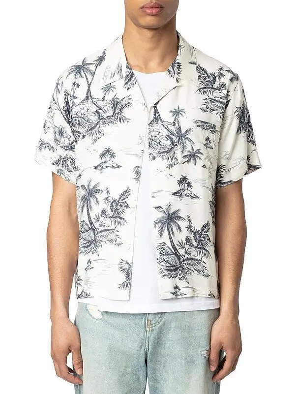 Zadig&Voltaire Tropical Palm Regular Fit Camp Shirt - Judo