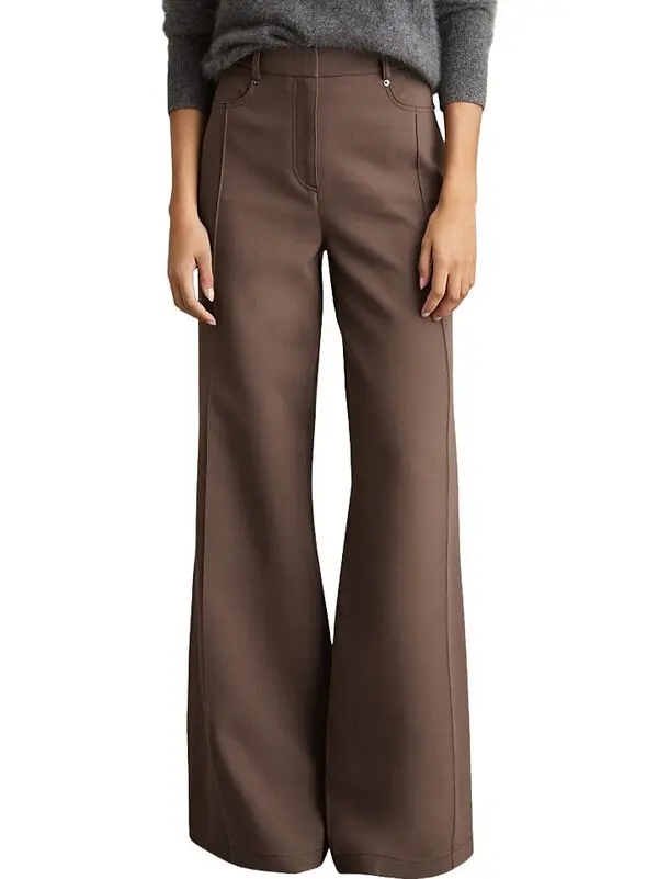 REISS Heather Palazzo Pants - Mink Neutral