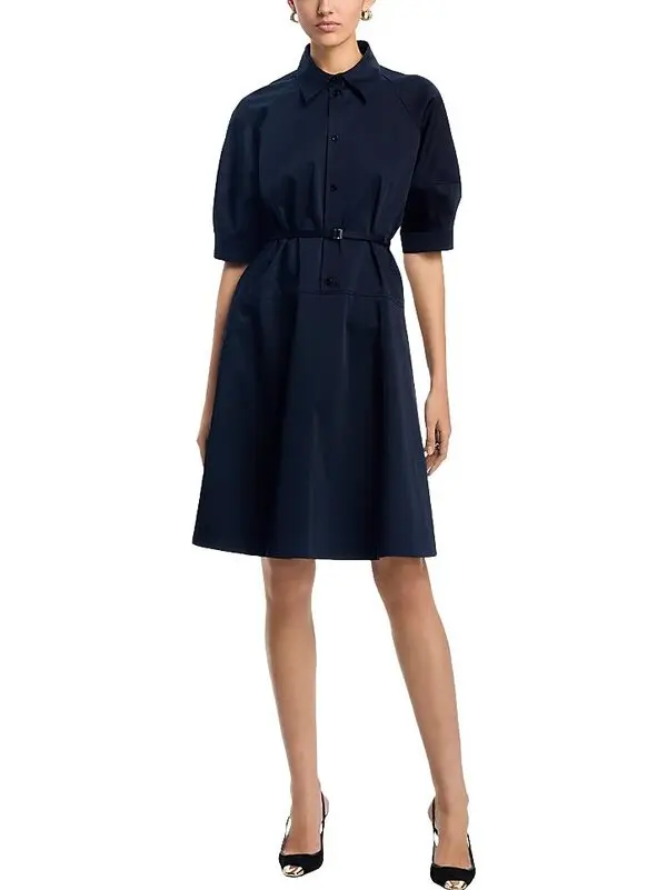 BOSS Delaurena Belted Shirt Dress - Dark Blue