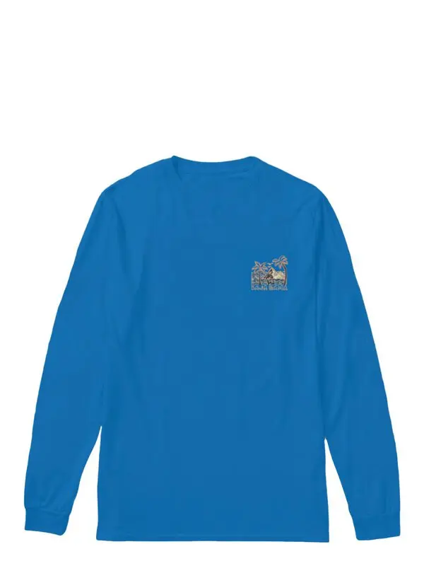 BAJA LLAMA Wavy Dayzlong Sleeve Primo Graphic Tee - Blue