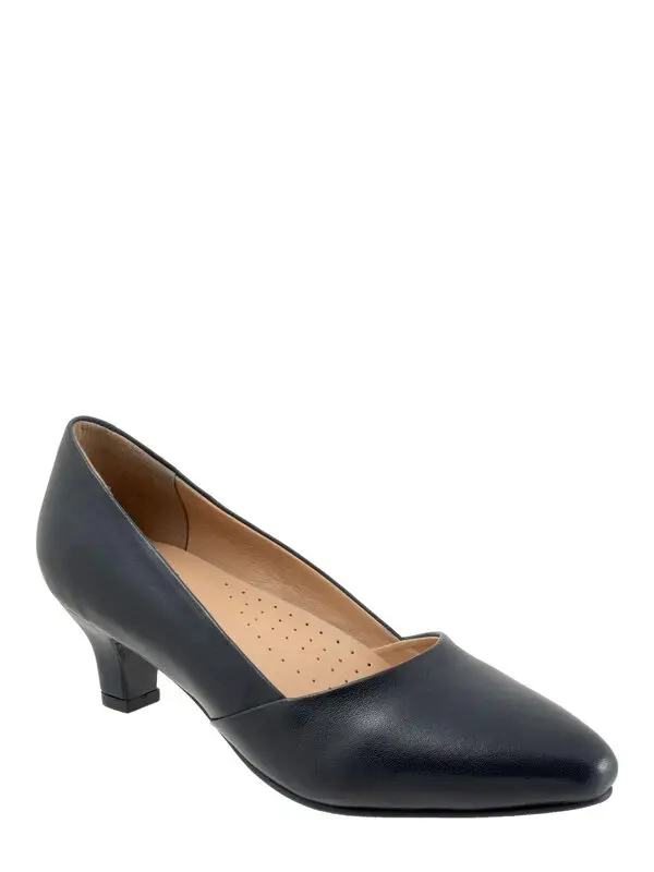 Trotters Kylie Kitten Heel Pump - Navy
