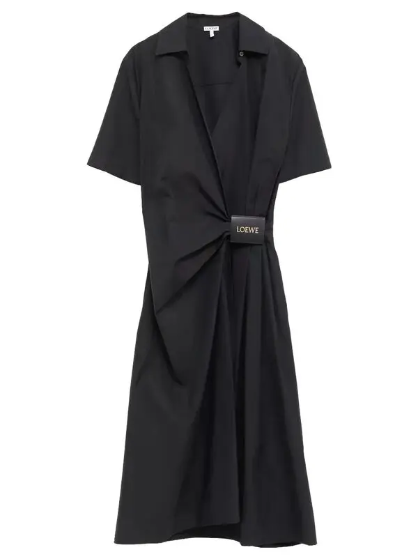 Loewe Draped Midi Dress - Black
