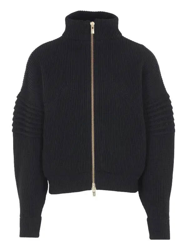 CFCL Oversized Ribbed Knit Cardigan - Black