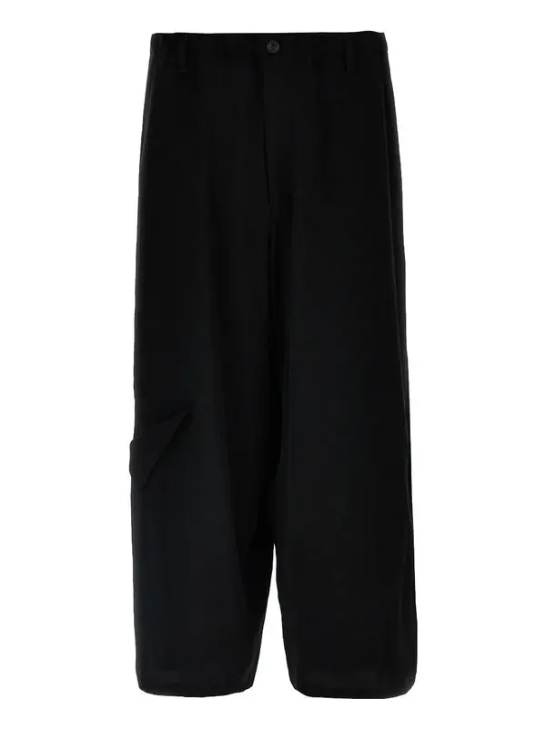 Yohji Yamamoto Tuxedo Cut-out Detail Pants - Black