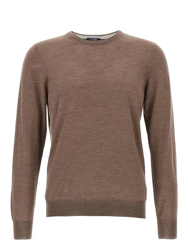 BARBA NAPOLI Crew-neck Wool-silk Blend Sweater - Multicolor
