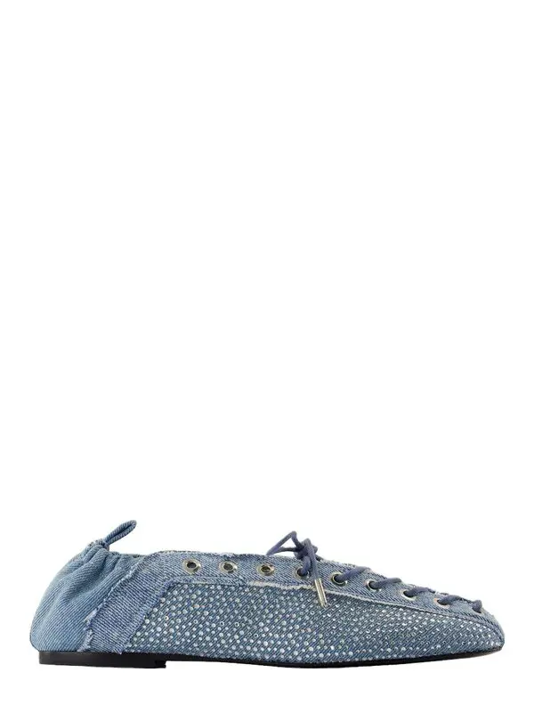 GANNI Eyelet Ballerinas - Blue