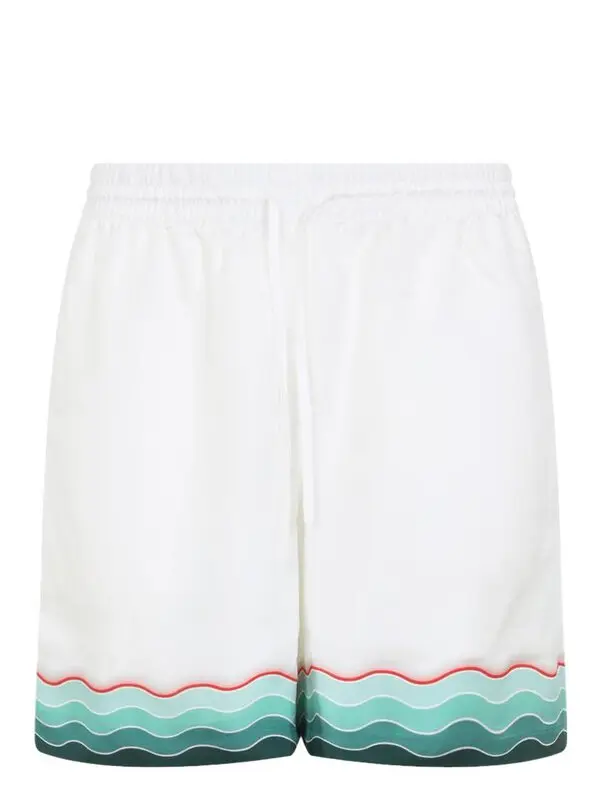 Casablanca Drawstring Silk Shorts - Multicolour