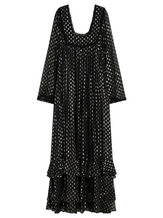 Chloé Maxi Dress With Ruffles - Black