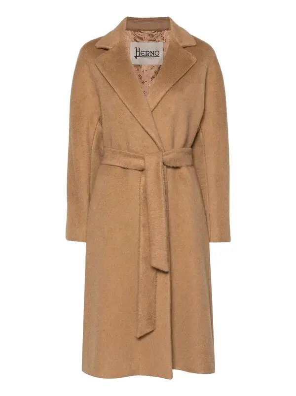 Herno Belted Wrap Coat - Beige