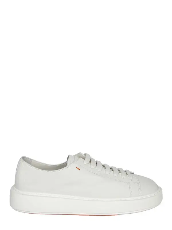 Santoni Low-top Leather Sneakers - White