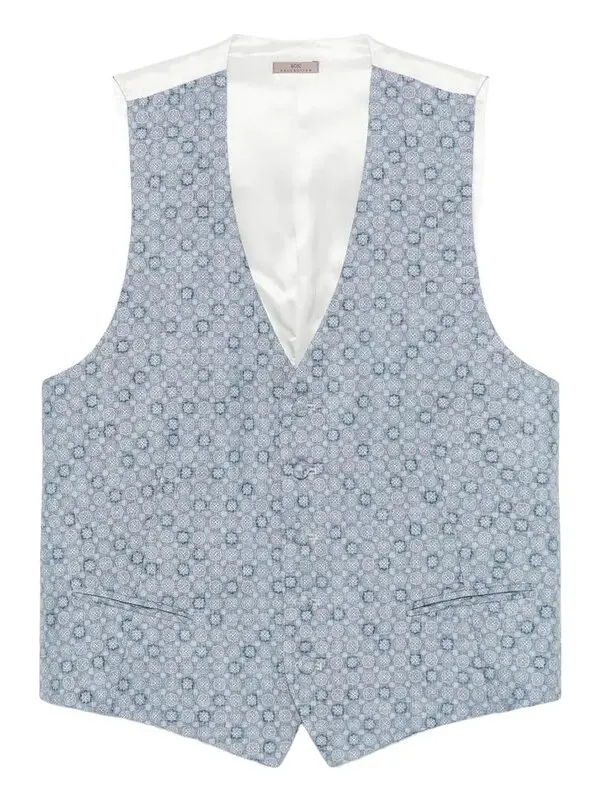 LADY ANNE Jacquard Vest - Blue