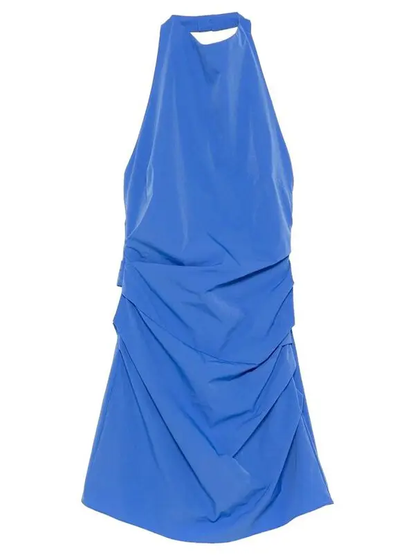 Sir The Label Halterneck Ruched Dress - Blue
