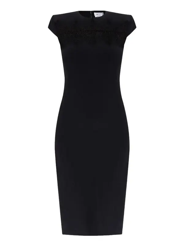 Alexander McQueen Embroidered Lace Dress - Black