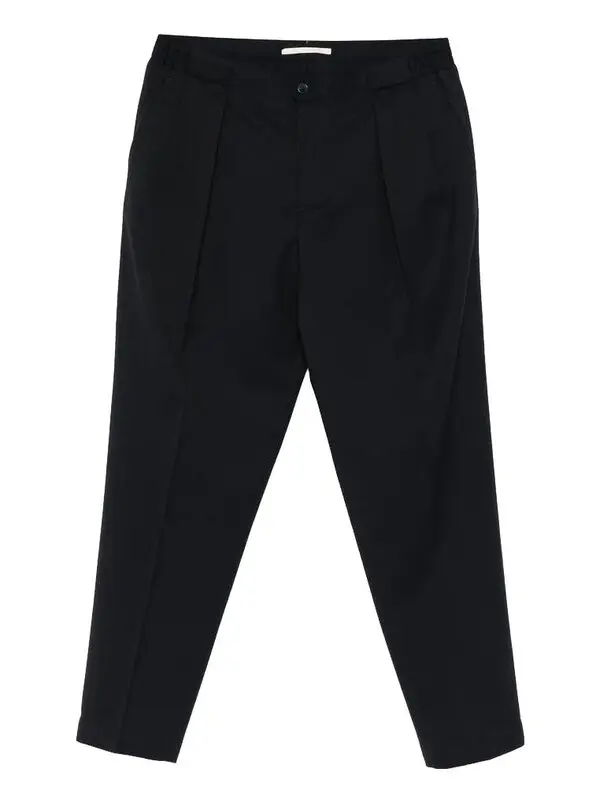 BRIGLIA 1949 Pleated Cropped Trousers - Black