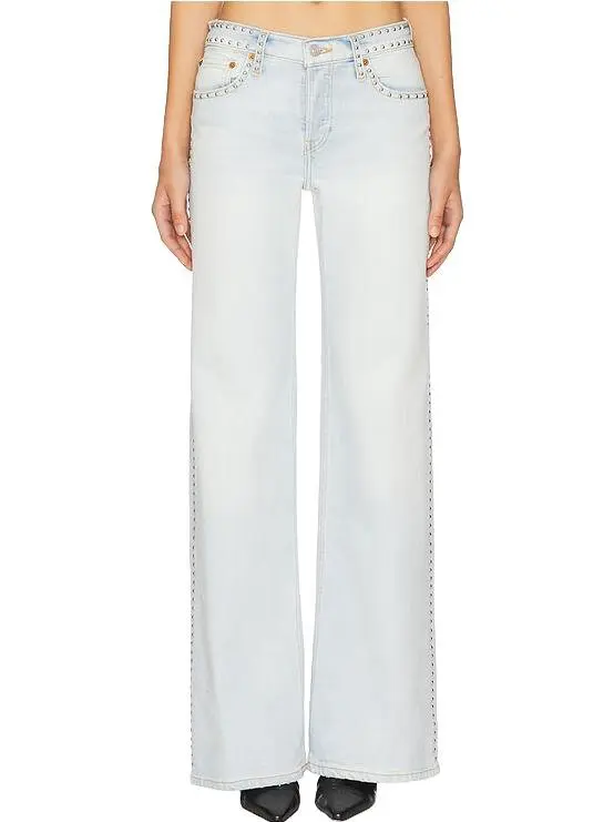 RE/DONE Originals Mid Rise Wide Leg Jeans - Acqua
