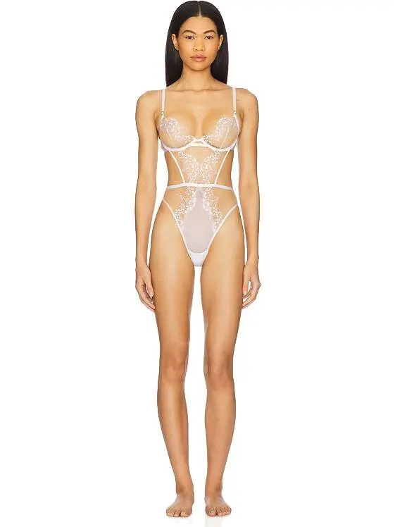 Bluebella Marisa Wired Bodysuit - White & Sheer