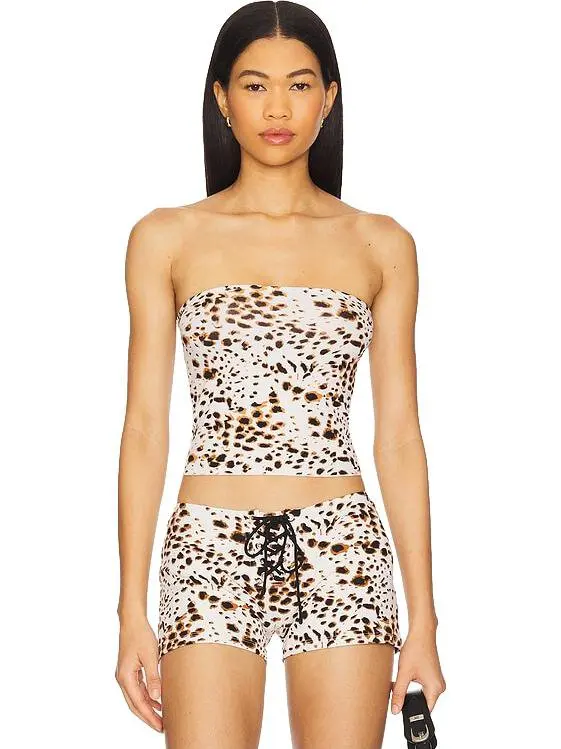 INDAH Etra Printed Tube Top - Cowgirl