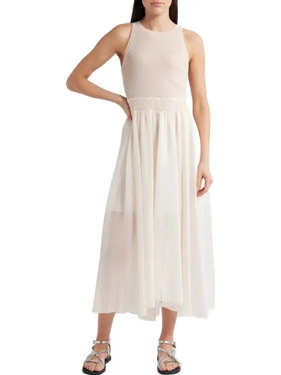ALLSAINTS Zenia Sleeveless Asymmetric Hem Dress - Almond White