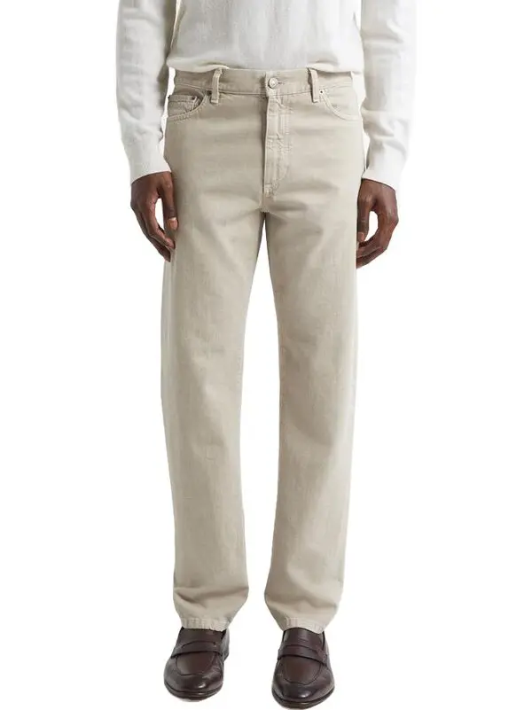 Zegna City Fit Nonstretch Denim Jeans - Med Beige Solid