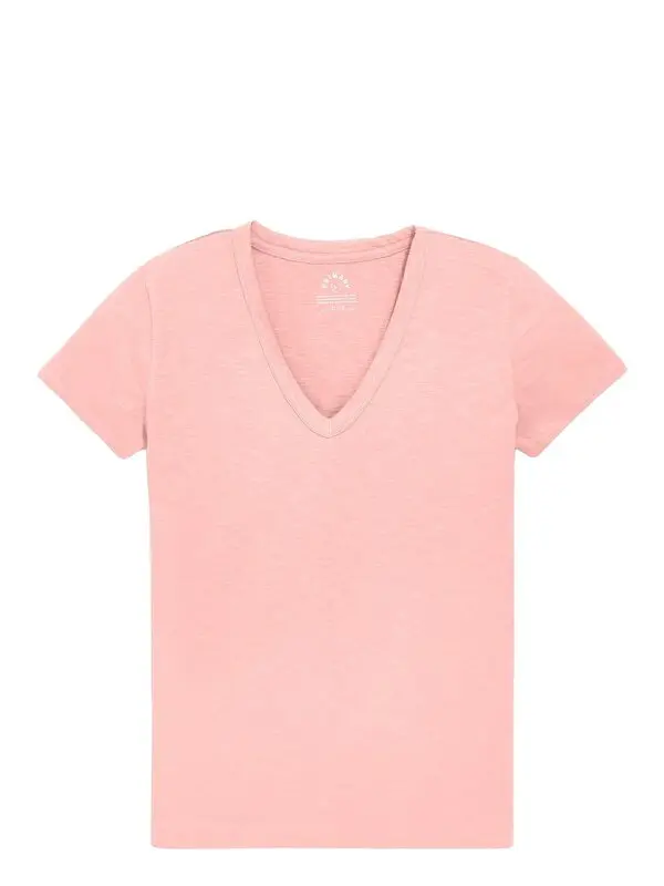 PRIMARY Name Classic Slub V-neck T-shirt - Flamingo