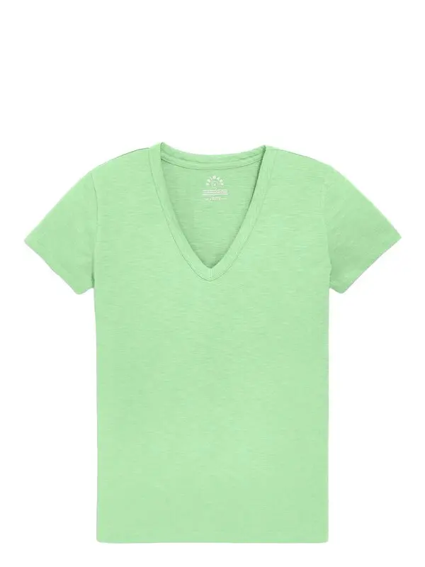 PRIMARY Name Classic Slub V-neck T-shirt - Pear