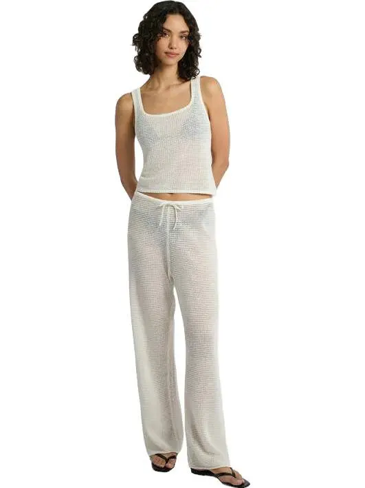 Onia Linen Knit Square Neck Tank - White