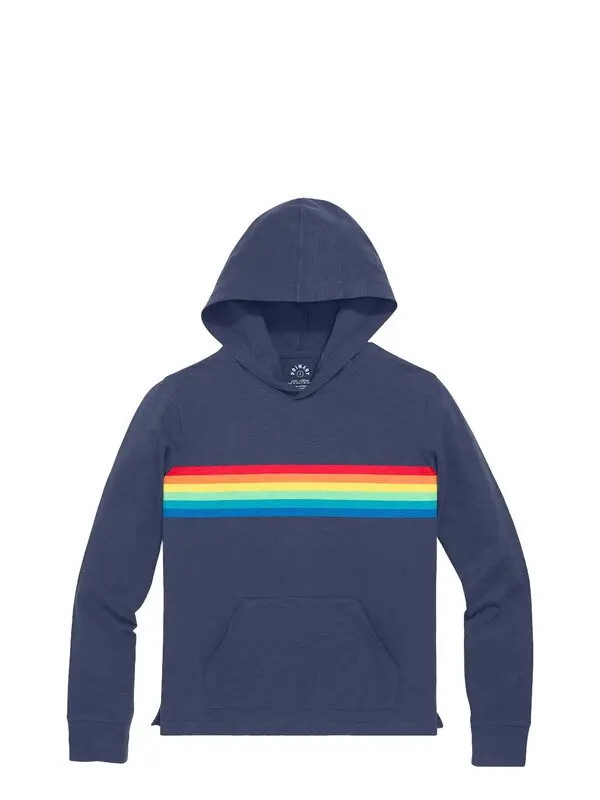 PRIMARY Rainbow Banner Hoodie - Sunwashed Navy Rainbow Banner