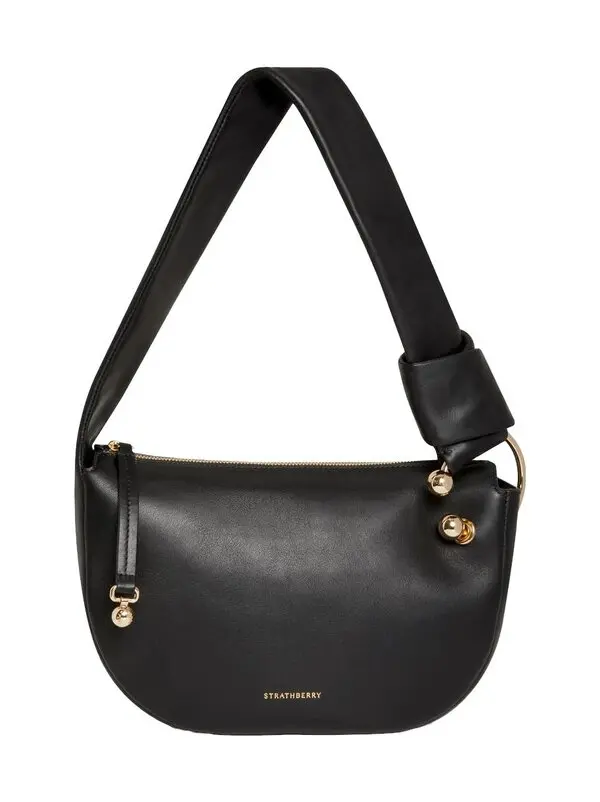 Strathberry Mini Halo Leather Shoulder Bag - Black