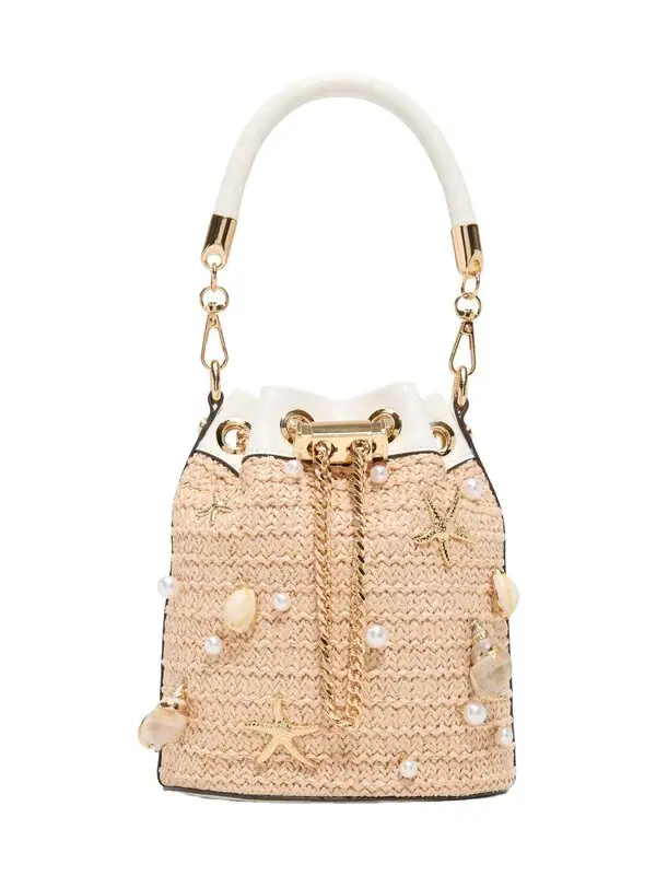 Aldo Sirenax Woven Raffia Bucket Bag - Natural
