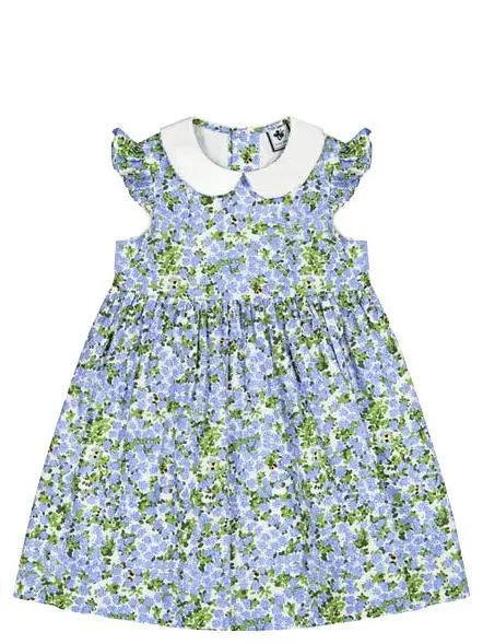 Busy Bees Riley Peter Pan Collar Dress - Blue Hydrangea
