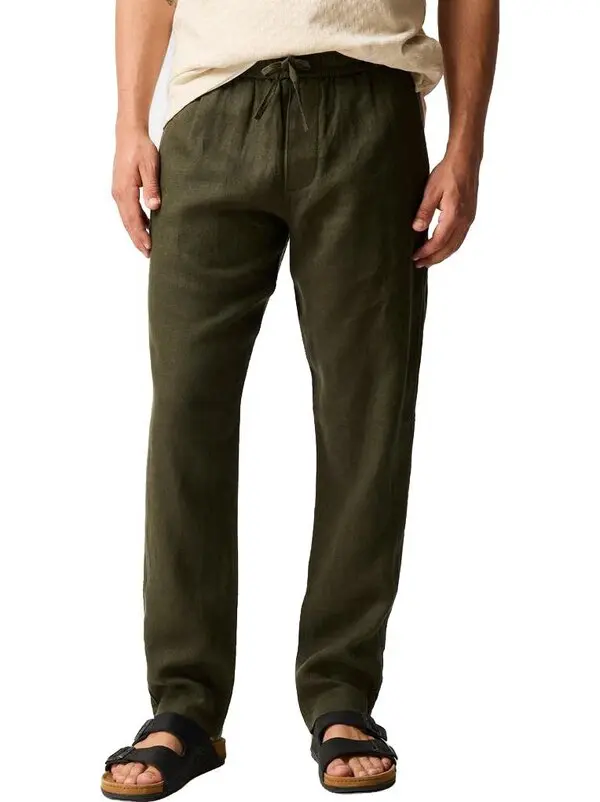 Rodd & Gunn Linen Resort Pants - Dark Olive