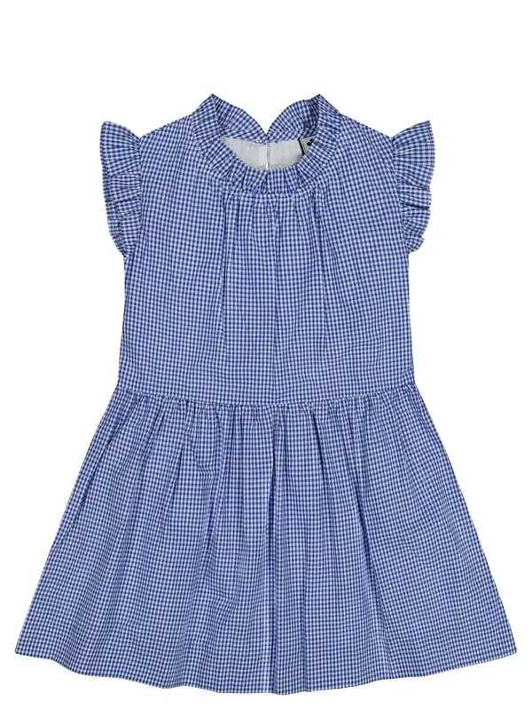 Busy Bees Kinsley Dropwaist Mini Dress - Blue Check