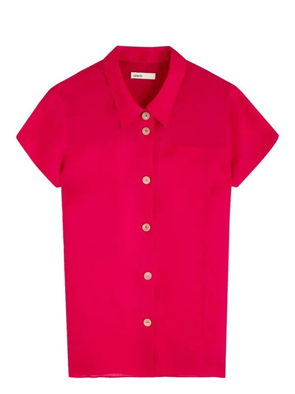 Khaite Keefe Semi-sheer Silk Shirt - Red