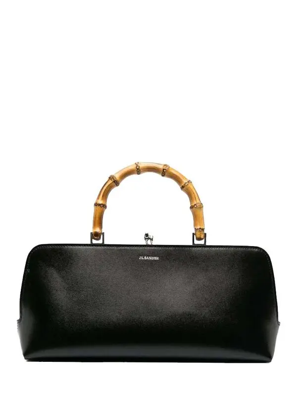 JIL SANDER Goji Small Top Handle Bag With Bamboo Handle - Black