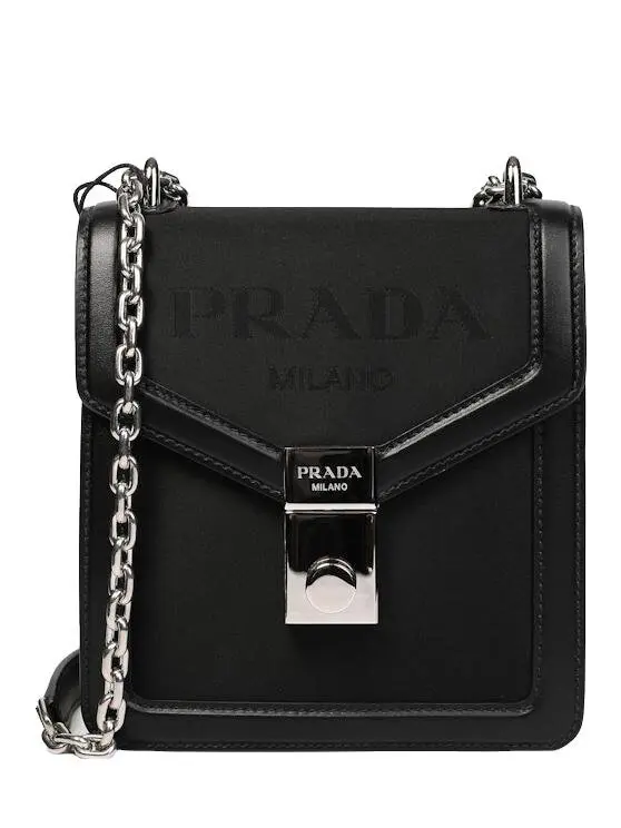 Prada Flap Lock Shoulder Bag - Black