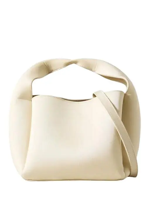 TOTEME Bucket Organic Cotton-blend Satin Tote - Ecru