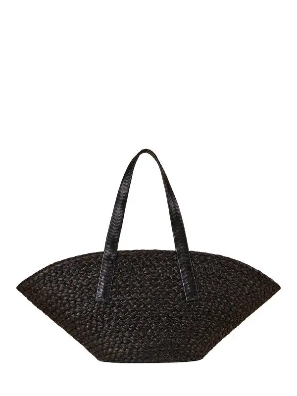 CESTA COLLECTIVE Large Raffia Tote - Black