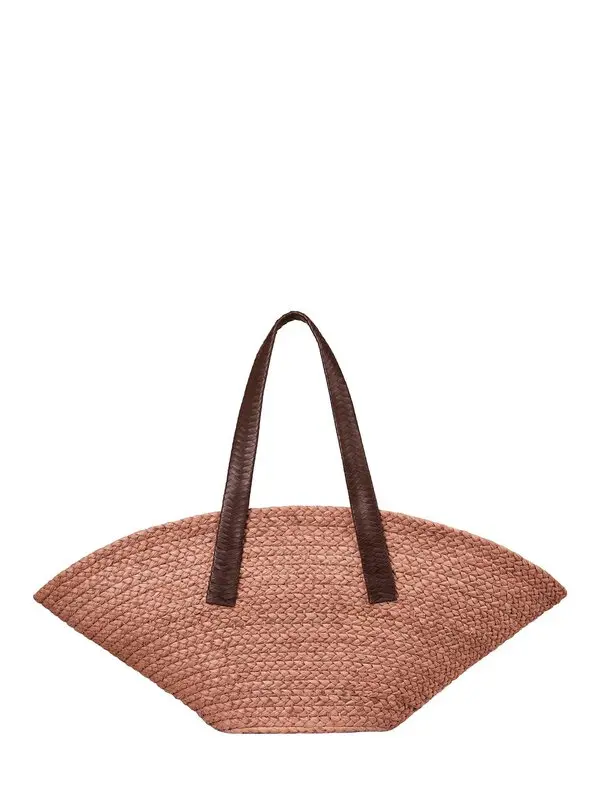 CESTA COLLECTIVE Large Raffia Tote - Dusty Rose