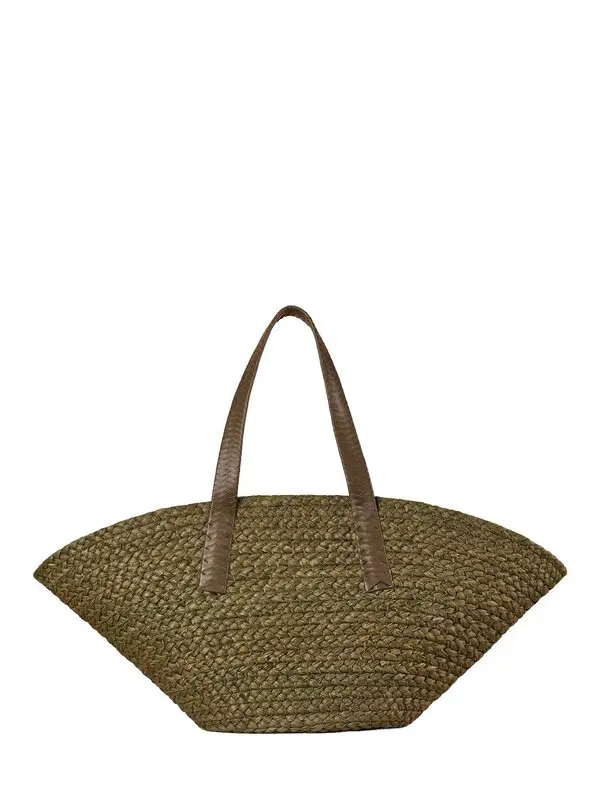CESTA COLLECTIVE Large Raffia Tote - Olive Grove