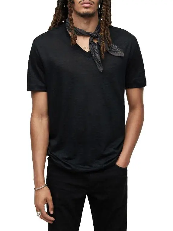 John Varvatos Wooster Slim Fit Linen T-shirt - Black
