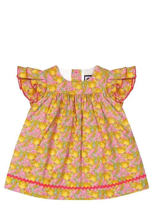 Busy Bees Maeve Ruffle Sleeve Baby Dress - Tropicla Garden