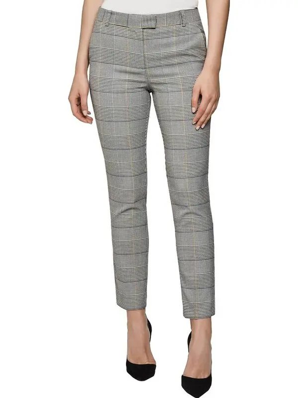 REISS Deborah Glen Check Ankle Trousers - Multi