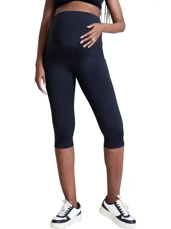 Motherhood Maternity Over The Belly Active Capri Legging - Black