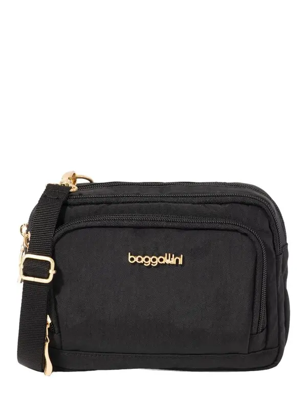 BAGGALLINI Trifecta Rfid Wallet Crossbody Bag - Black With Gold Hardware