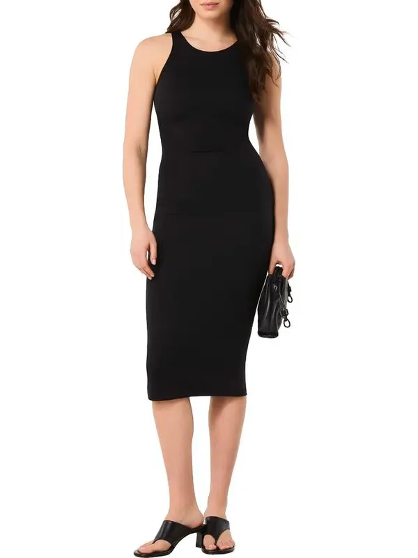 SPANX® Smooth Jersey Cutaway Shoulder Midi Dress - Classic Black