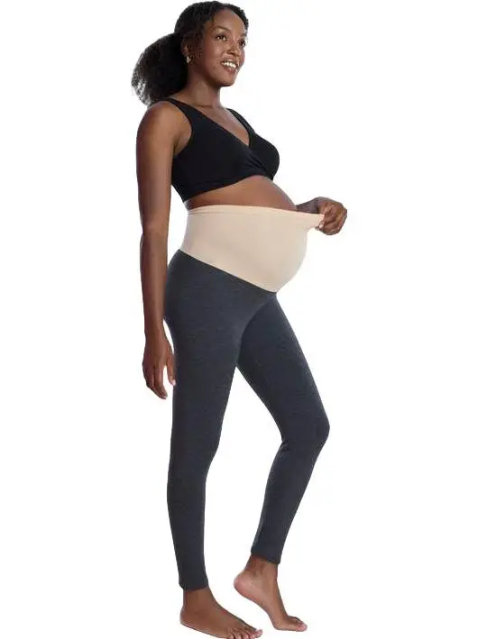 Motherhood Maternity Essential Stretch Secret Fit Over The Belly Maternity Leggings - Heather Grey