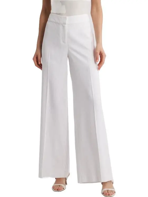 TAHARI ASL Wide Leg Trousers - White