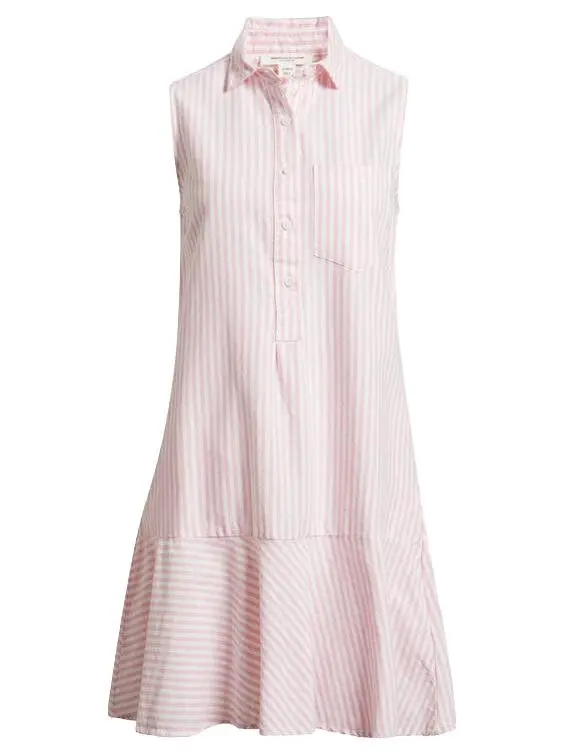 BEACHLUNCHLOUNGE Marina Stripe Sleeveless Cotton Shirtdress - Rose Shadow