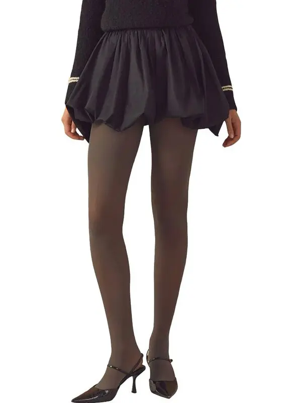 Endless Rose High Waist Bubble Mini Skirt - Black