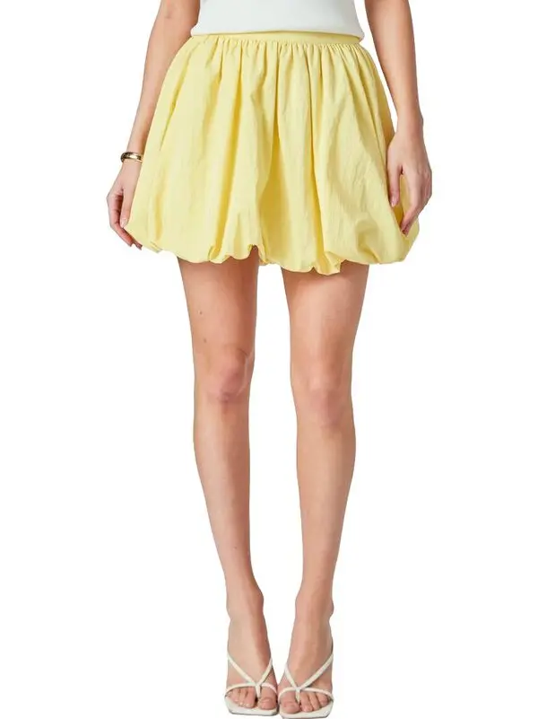 Endless Rose High Waist Bubble Mini Skirt - Butter